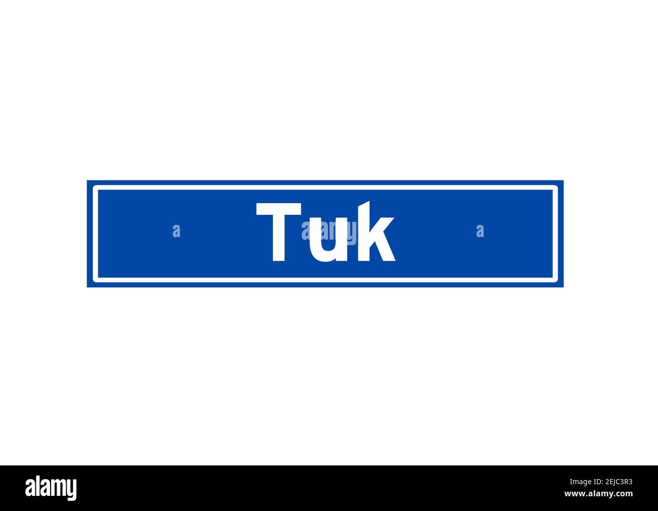 Tuk isolated Dutch place name sign. City sign from the Netherlands ...