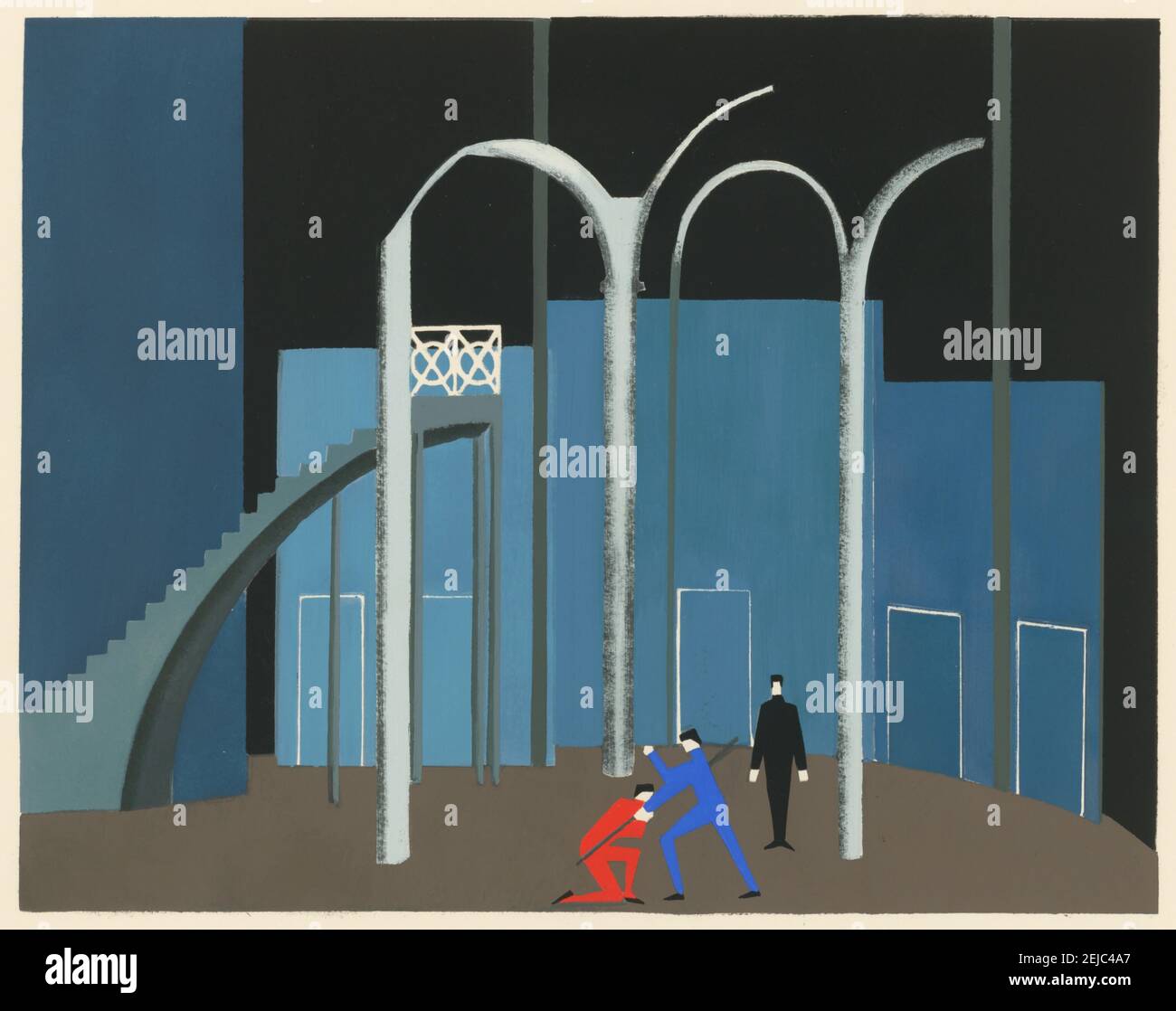 Scenic design from the portfolio Décors de Théâtre. Museum: PRIVATE ...