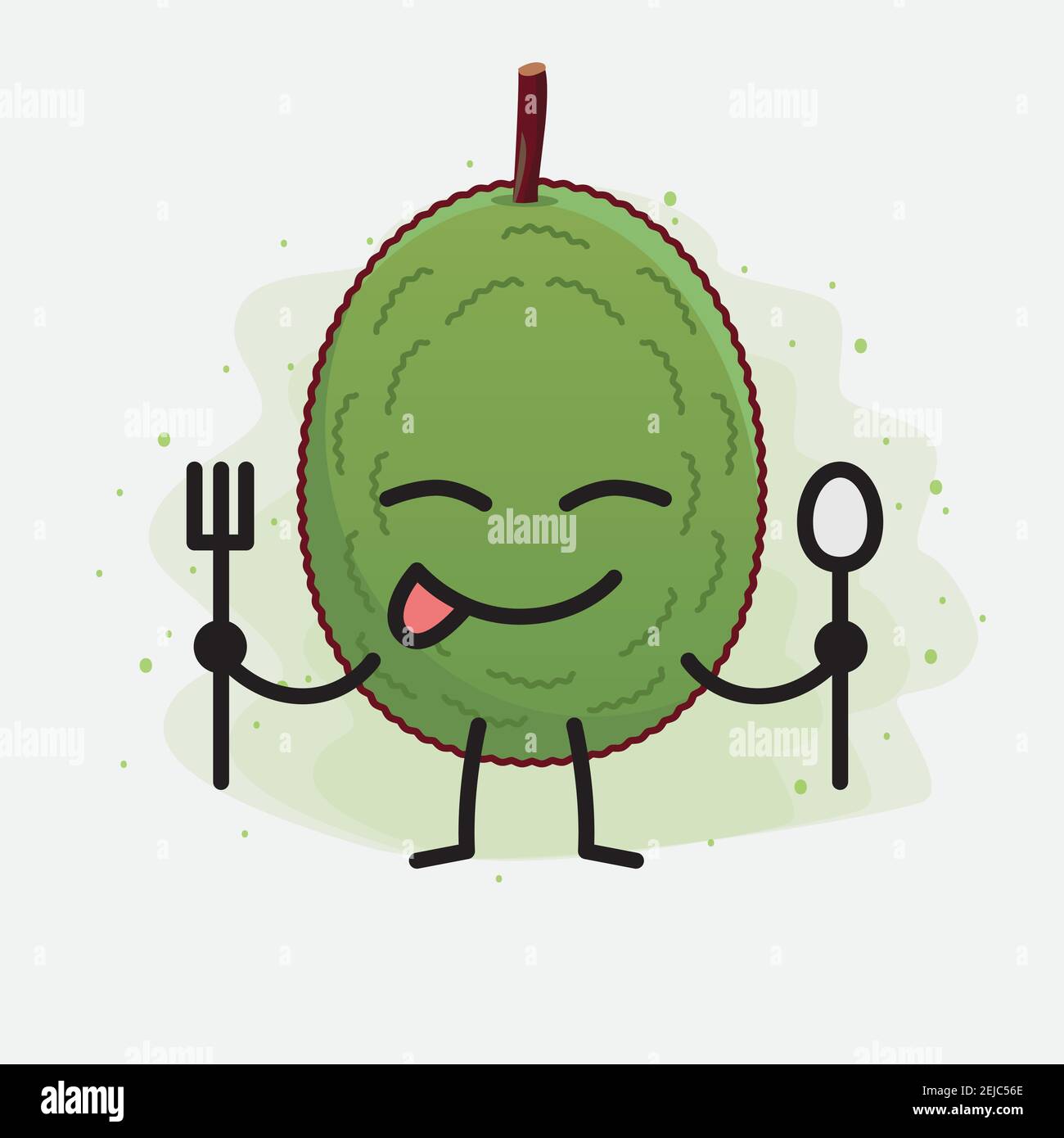 Vector Illustration of Jackfruit Character with cute face, simple hands ...