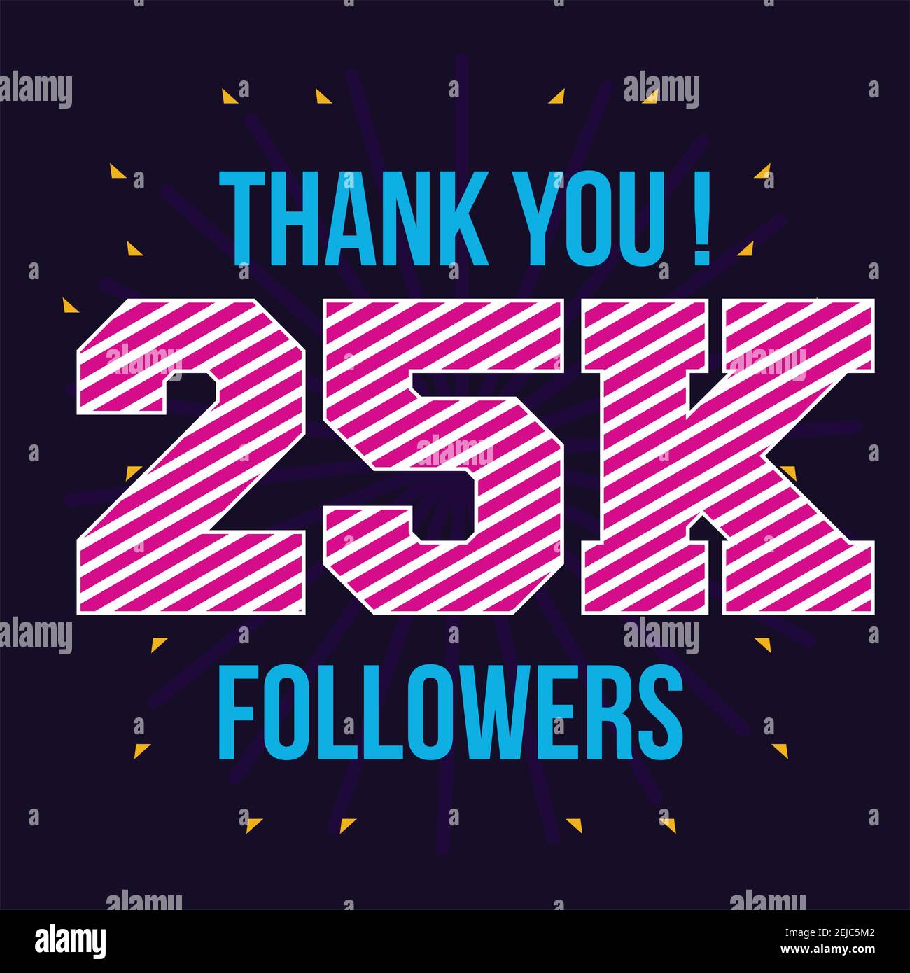 Greeting social card thank you followers. Congratulations follower ...