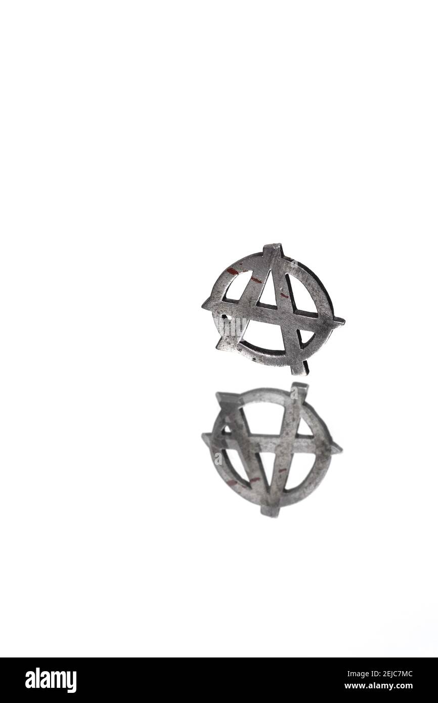Pewter Anarchy Badge Stock Photo - Alamy