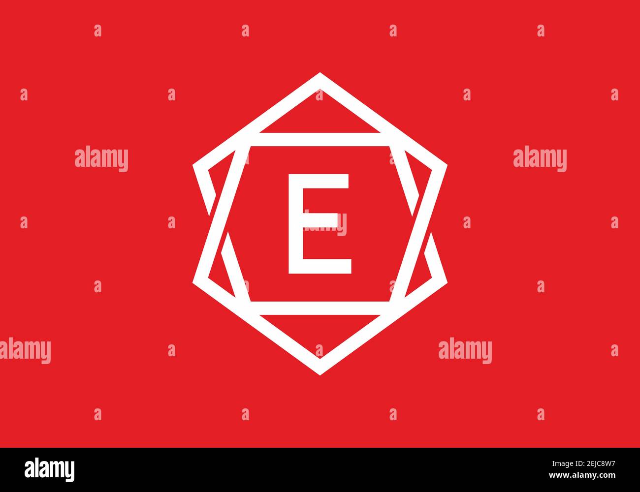 White red of E initial letter in frame design Stock Vector Image & Art ...