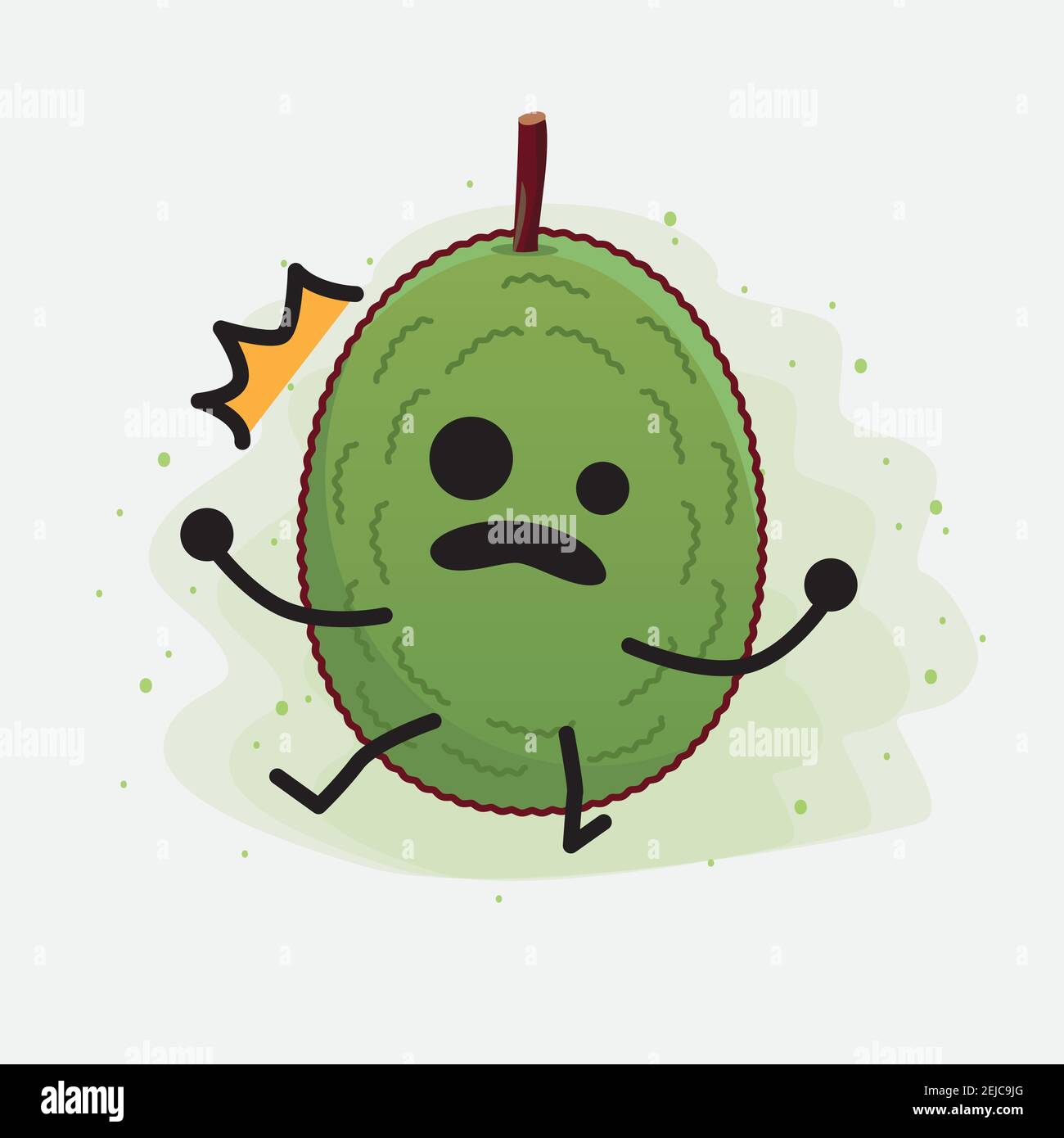 Vector Illustration of Jackfruit Character with cute face, simple hands ...