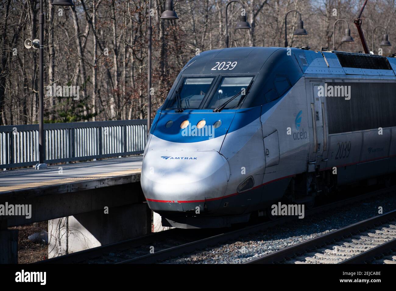 An Acela Express Amtrak train passes through the Baltimore Washington ...