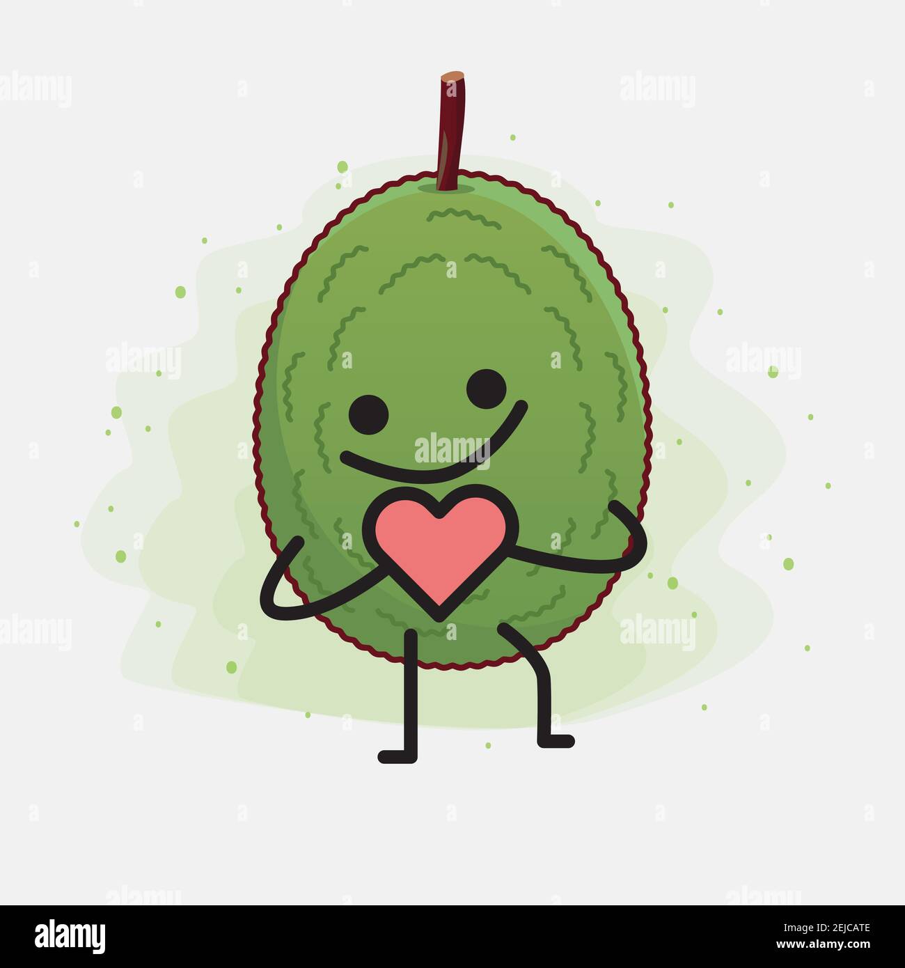 Vector Illustration of Jackfruit Character with cute face, simple hands ...