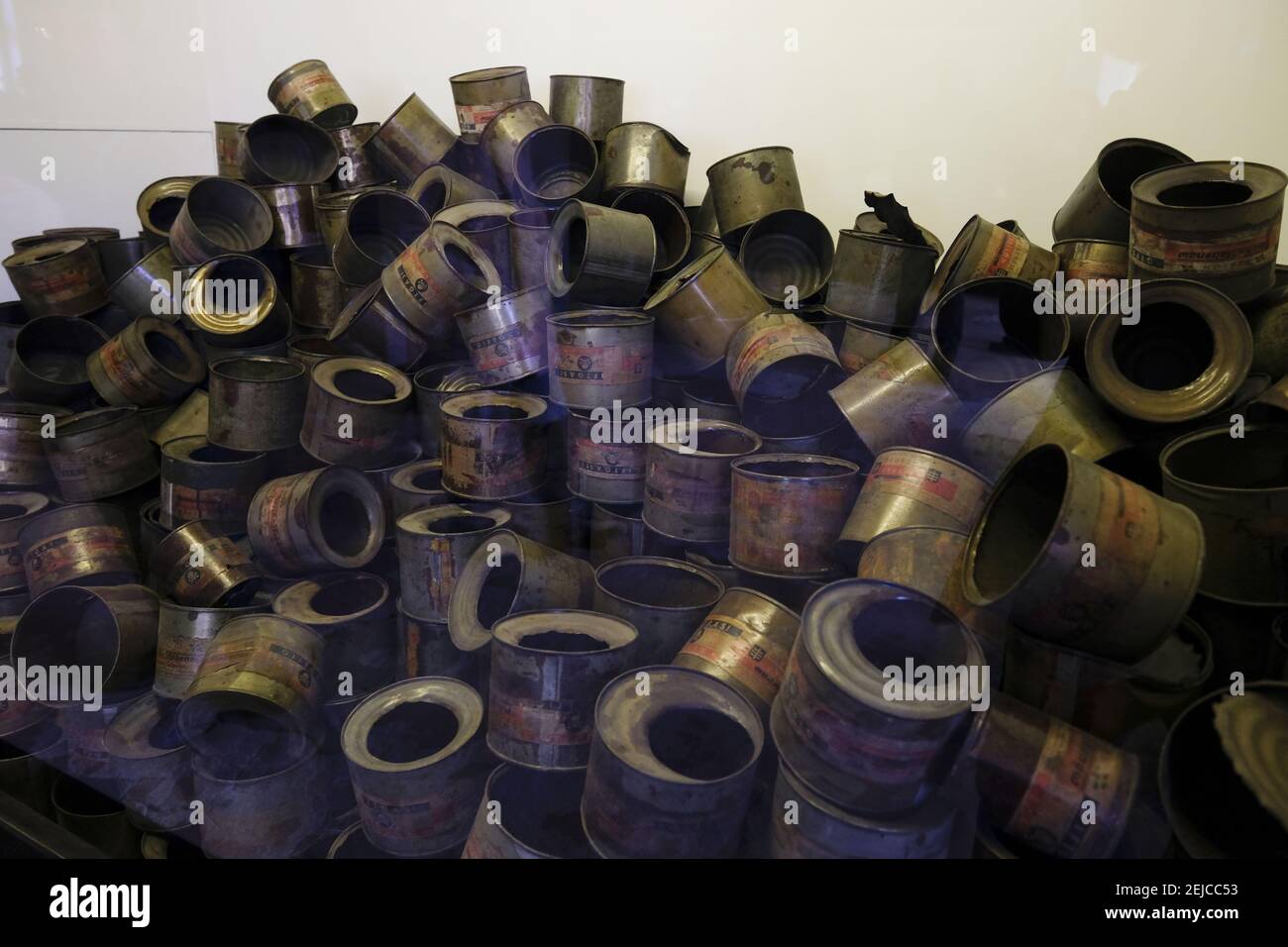 Illustration picture shows empty canisters of 'Giftgas' Zyklon B ...