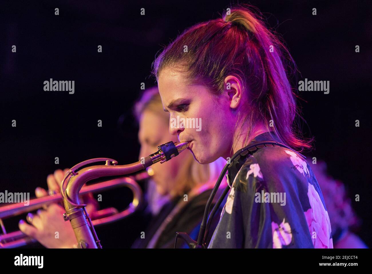 Nicole Glover performs with Artemis band during Winter Jazz Festival at ...