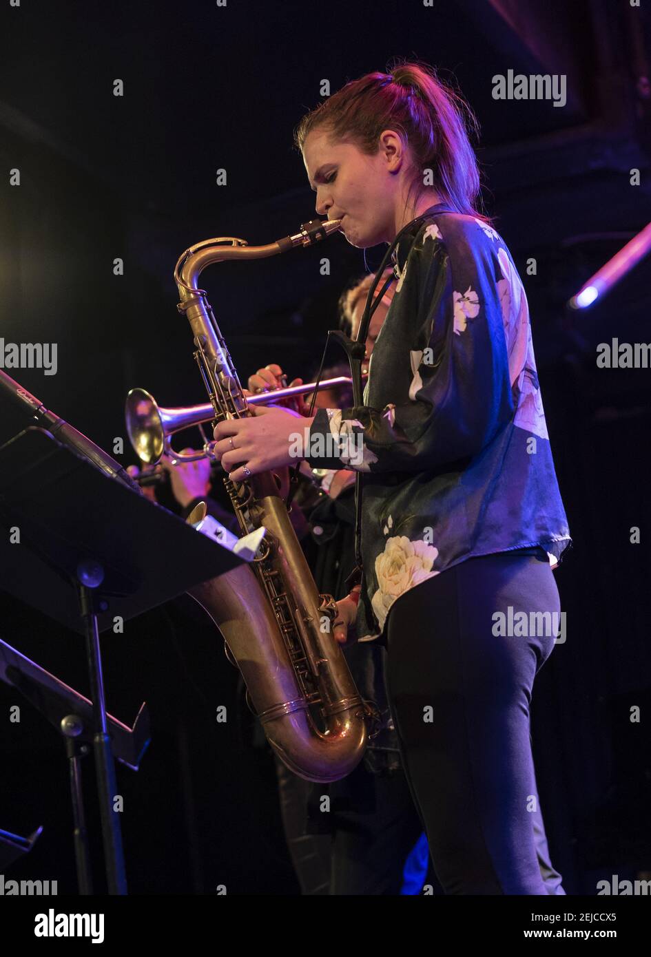 Nicole Glover performs with Artemis band during Winter Jazz Festival at ...