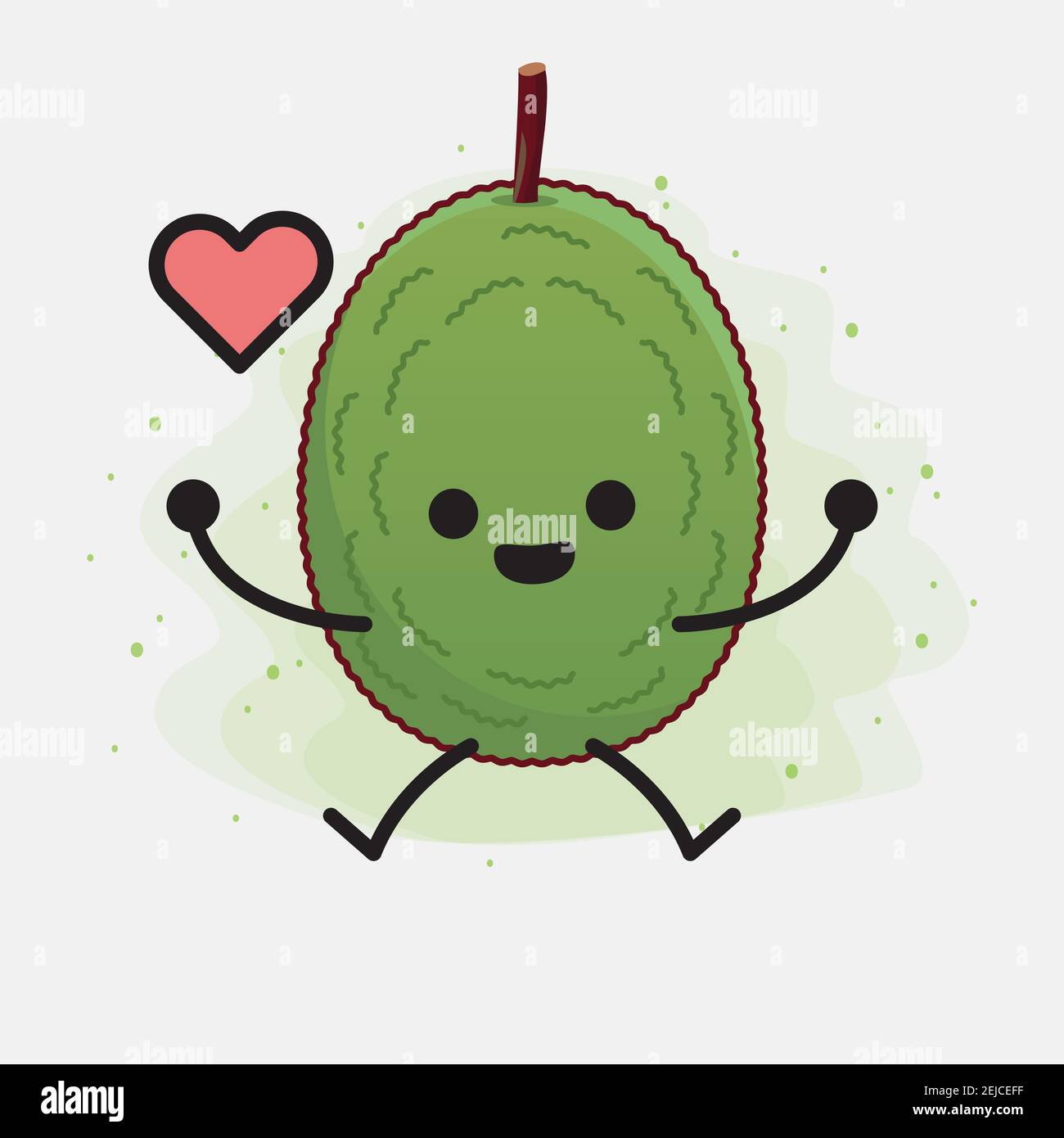 Vector Illustration of Jackfruit Character with cute face, simple hands ...