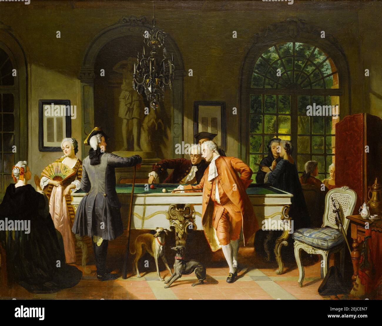The billiard game. Museum: PRIVATE COLLECTION. Author: JEAN CAROLUS ...