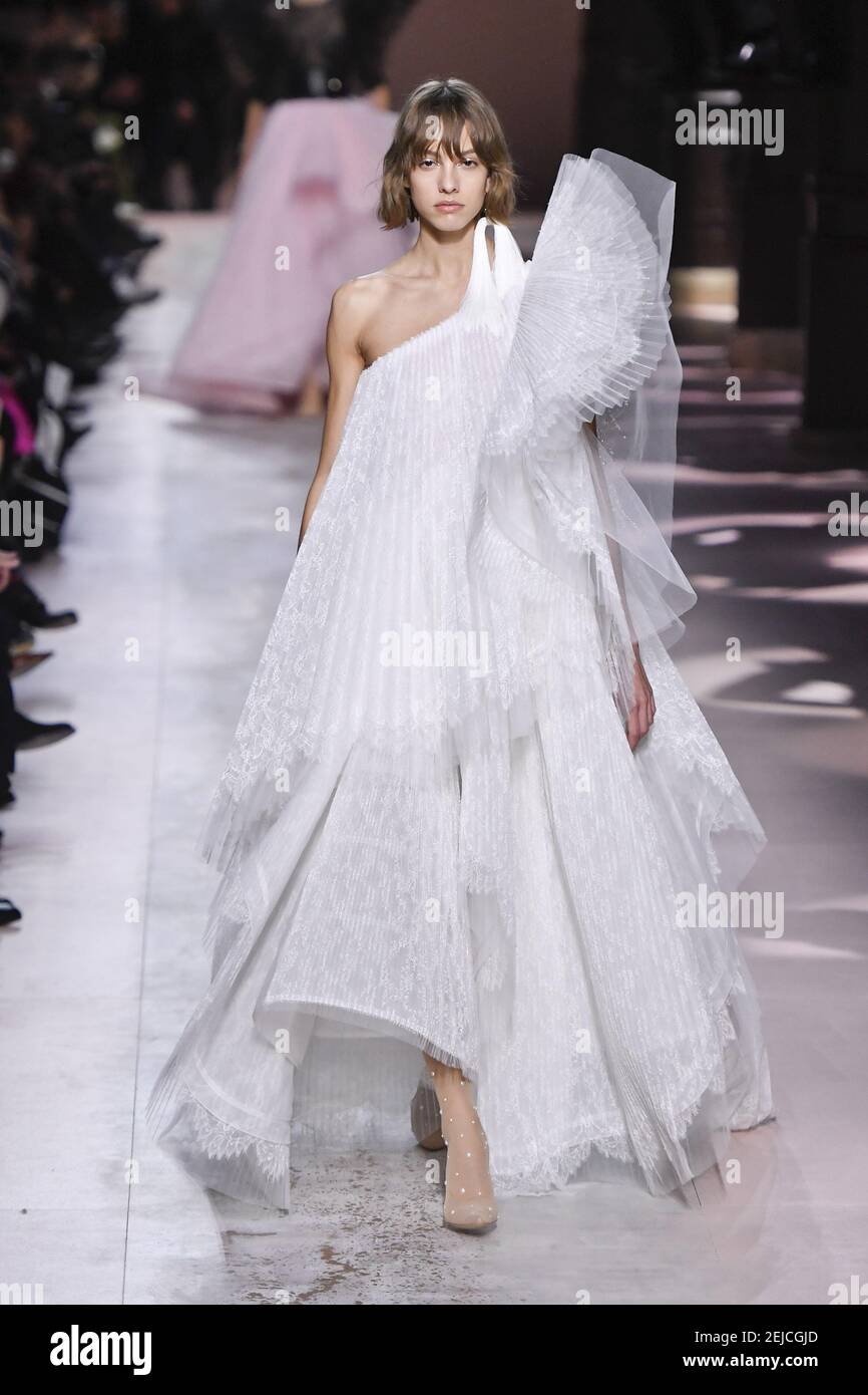 Model Giulia Theller walks on the runway during the Givenchy Haute ...