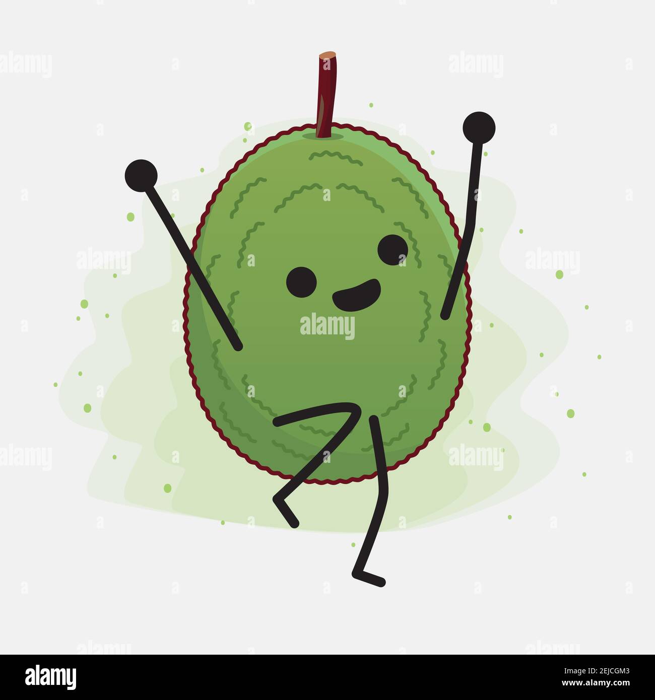 Vector Illustration of Jackfruit Character with cute face, simple hands ...