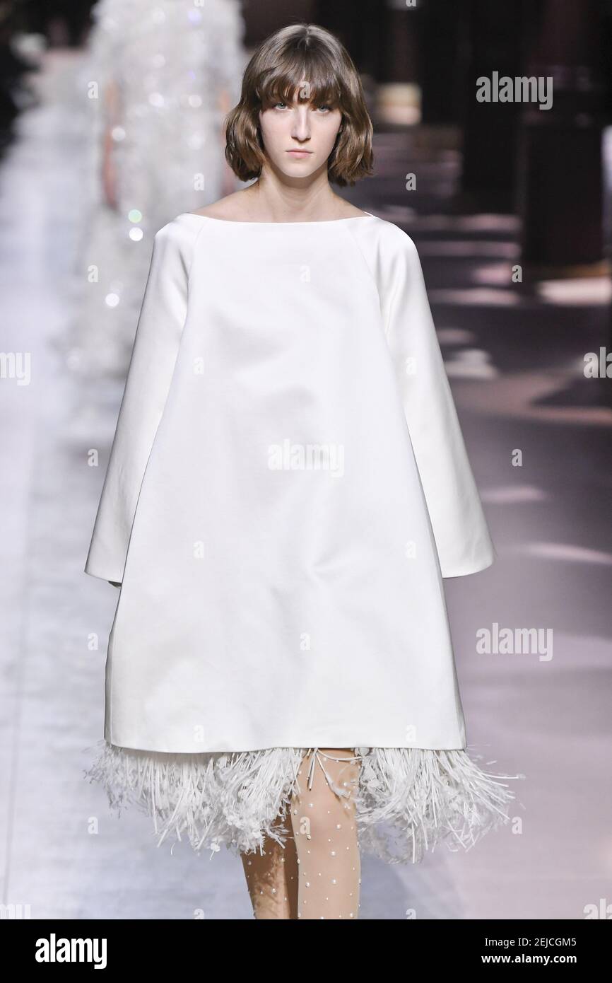 Model Evelyn Nagy walks on the runway during the Givenchy Haute Couture ...