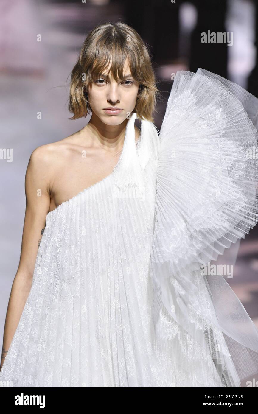 Model Giulia Theller walks on the runway during the Givenchy Haute ...