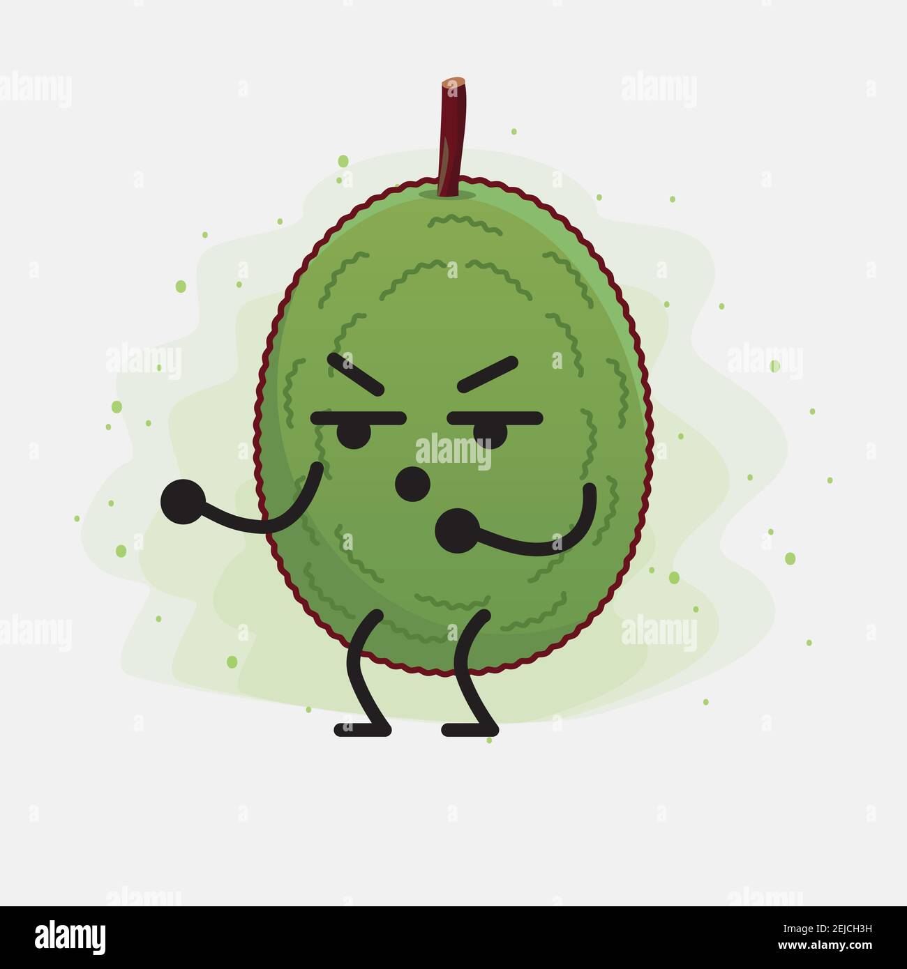 Vector Illustration of Jackfruit Character with cute face, simple hands ...