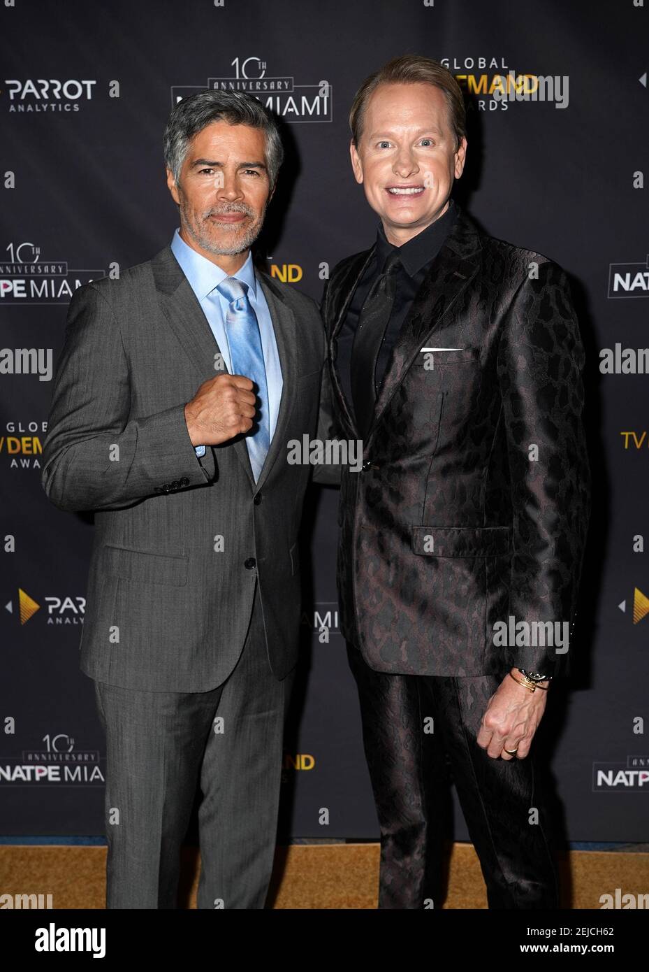 MIAMI BEACH, FLORIDA - JANUARY 21: Esai Morales and Carson Kressley ...