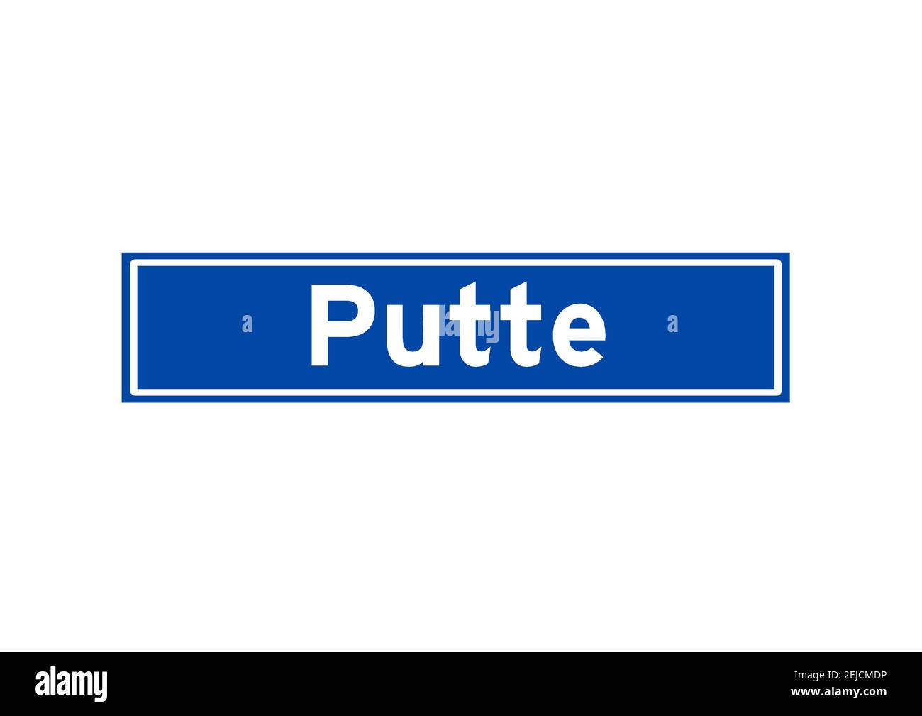 Putte isolated Dutch place name sign. City sign from the Netherlands ...