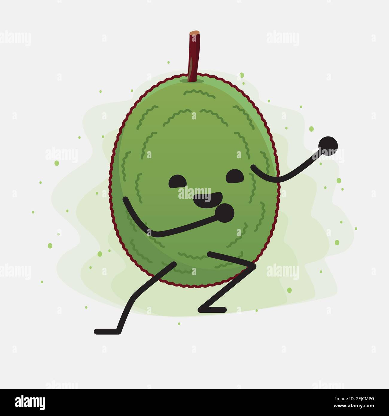 Vector Illustration of Jackfruit Character with cute face, simple hands ...