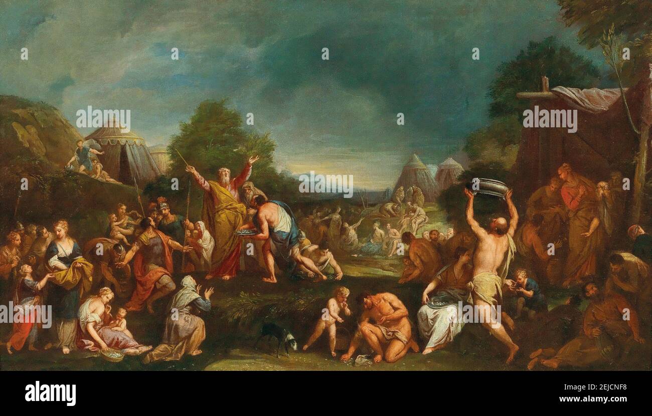 The Israelites gathering Manna. Museum: PRIVATE COLLECTION. Author ...