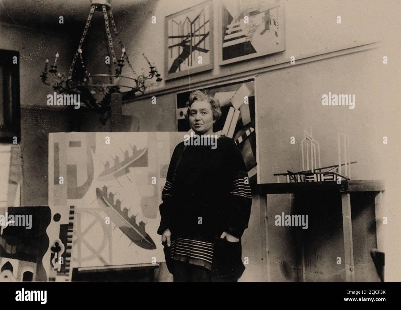 Alexandra Exter in her Paris studio. Museum: PRIVATE COLLECTION. Author ...