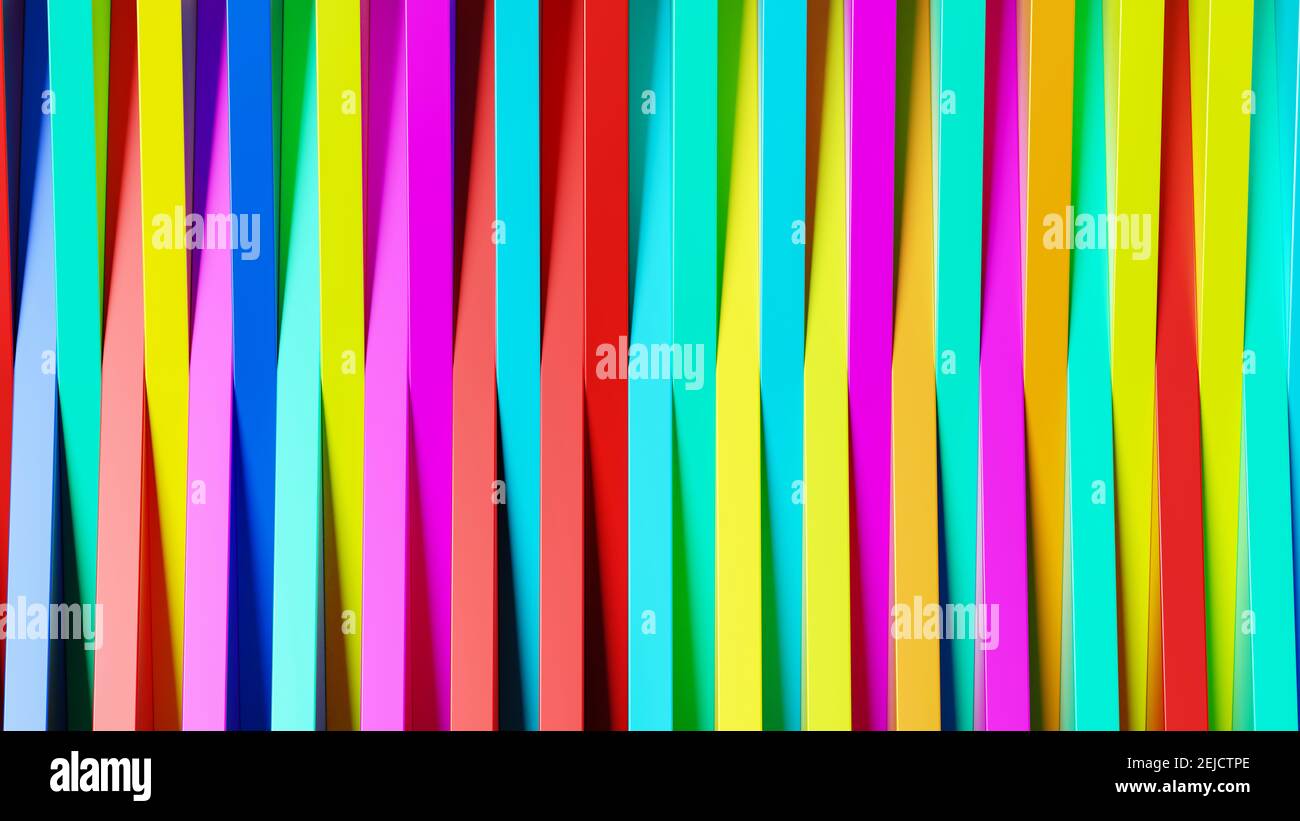 Abstract background made of colorful long cubes. 3d rendering Stock ...