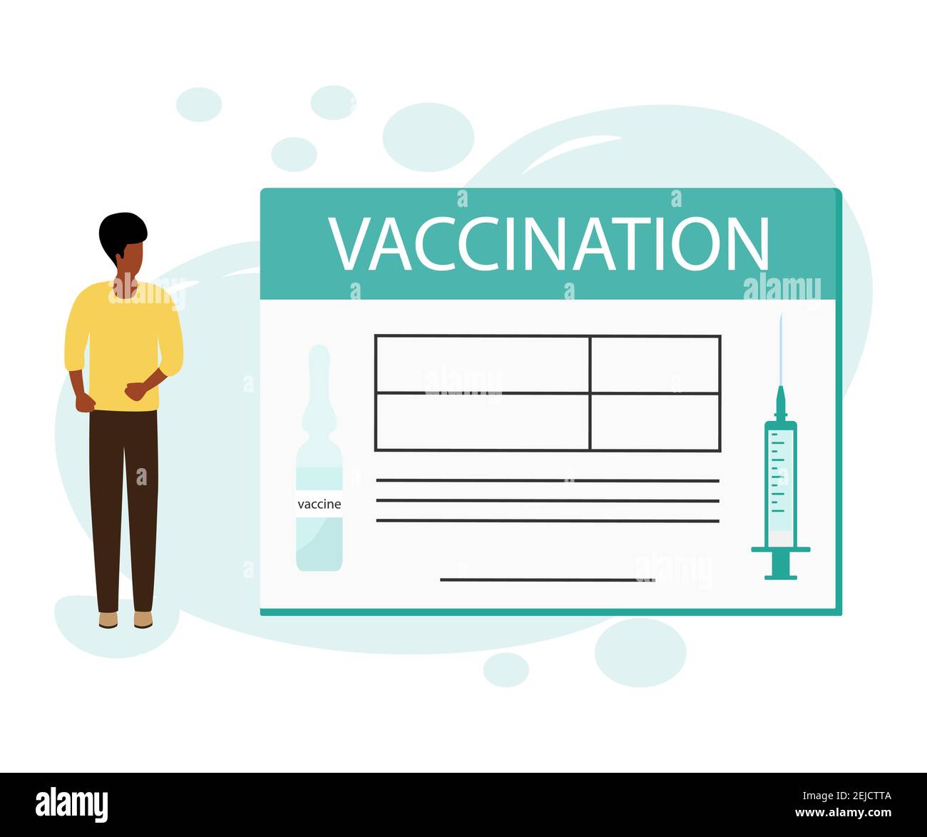 Vector illustration People Syringe Vaccine bottle Immunization Adult ...