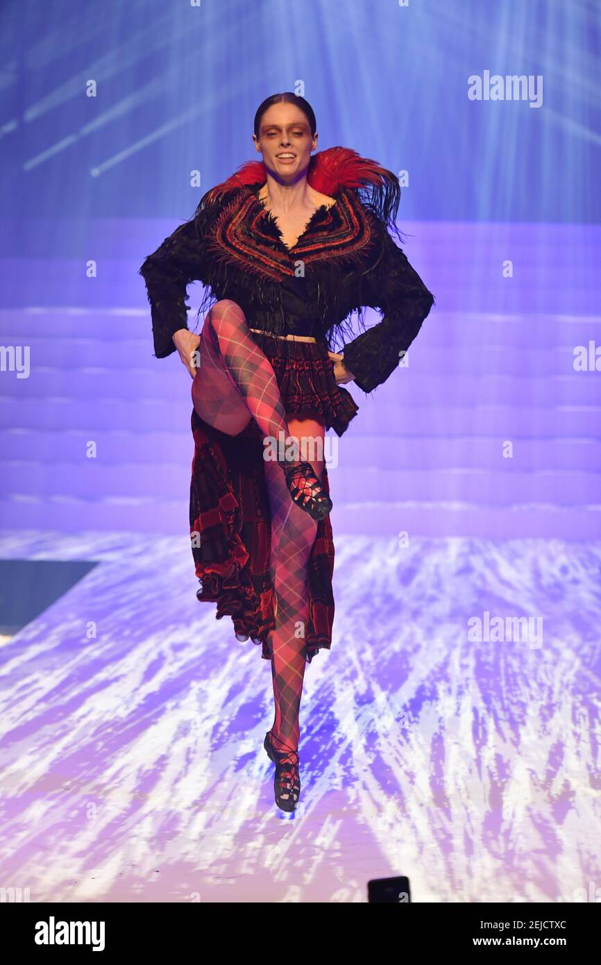 Coco Rocha walks on the runway during the 50th anniversary of Jean Paul ...