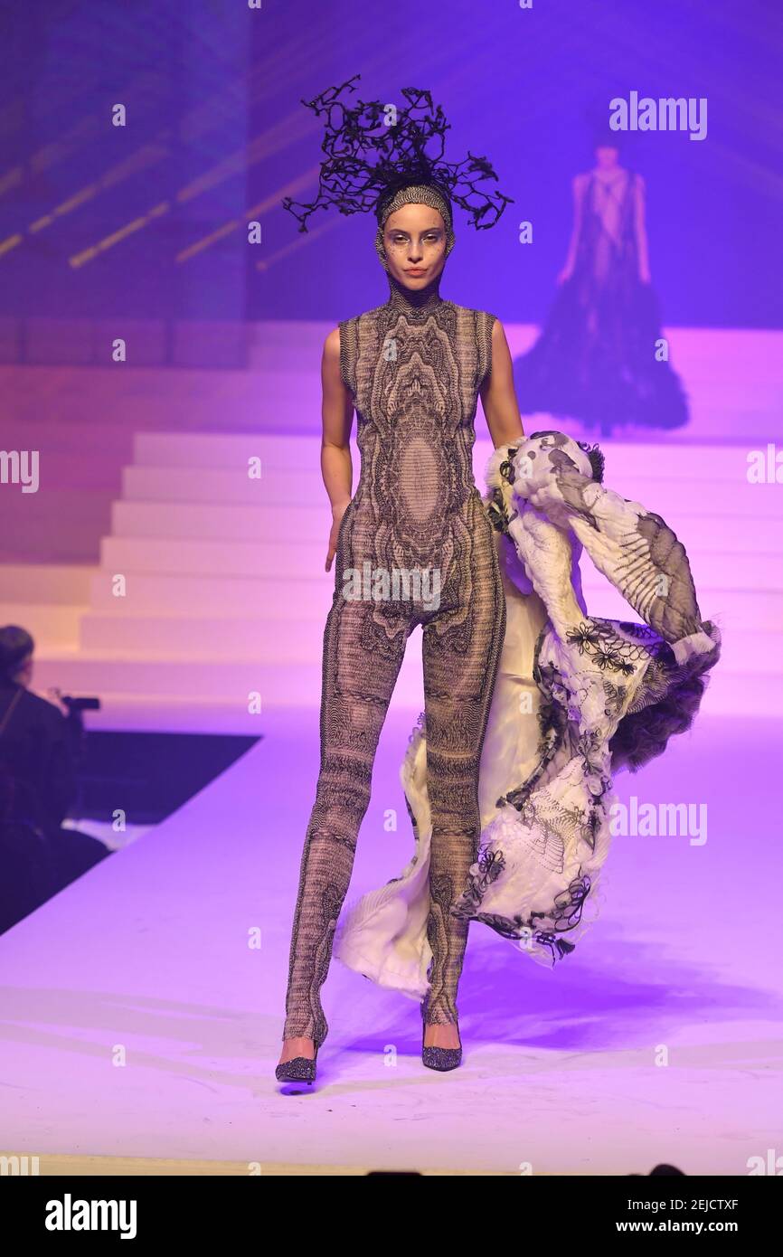 Model walks on the runway during the 50th anniversary of Jean Paul Gaultiers Haute Couture ...