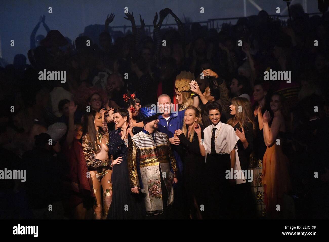 Designer Jean Paul Gaultier, Boy George and Models on the runway during ...