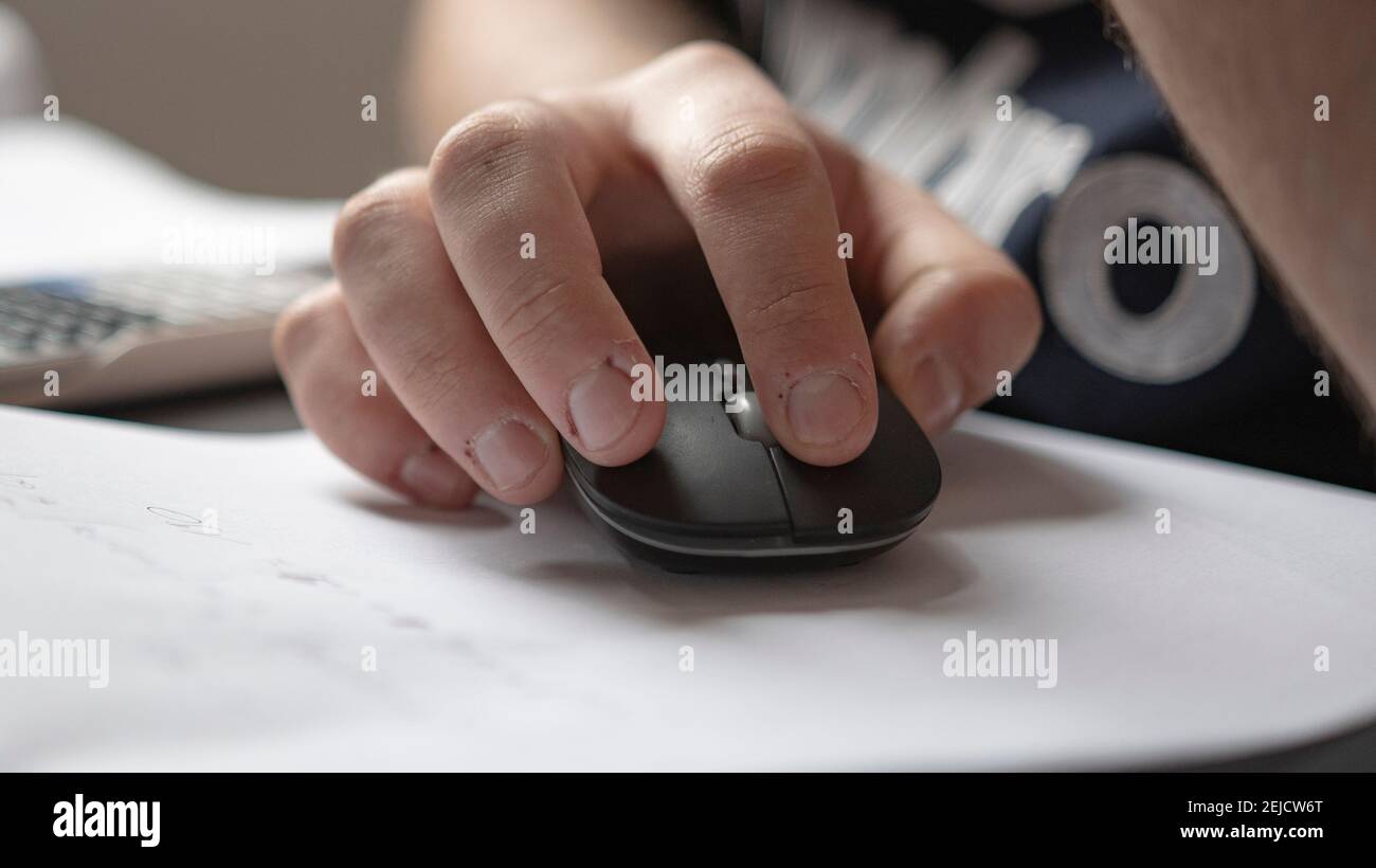 Close up of a masculine hand working Stock Photo - Alamy