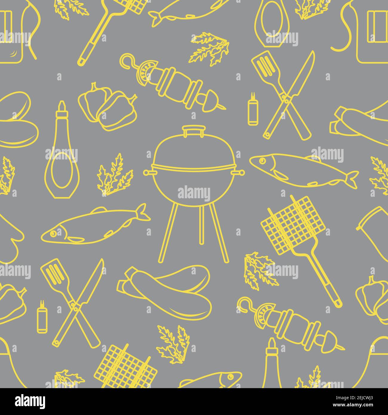 Seamless pattern with grill and barbecue tools. BBQ party background ...