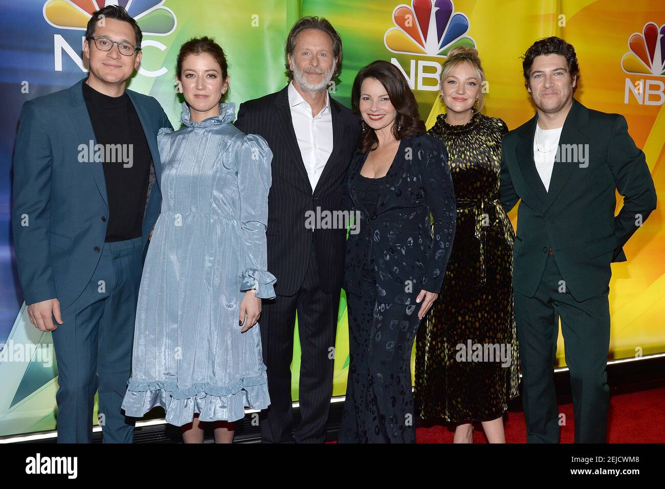 (L-R) Dan Levy, Jessy Hodges, Steven Weber, Fran Drescher, Abby Elliott ...