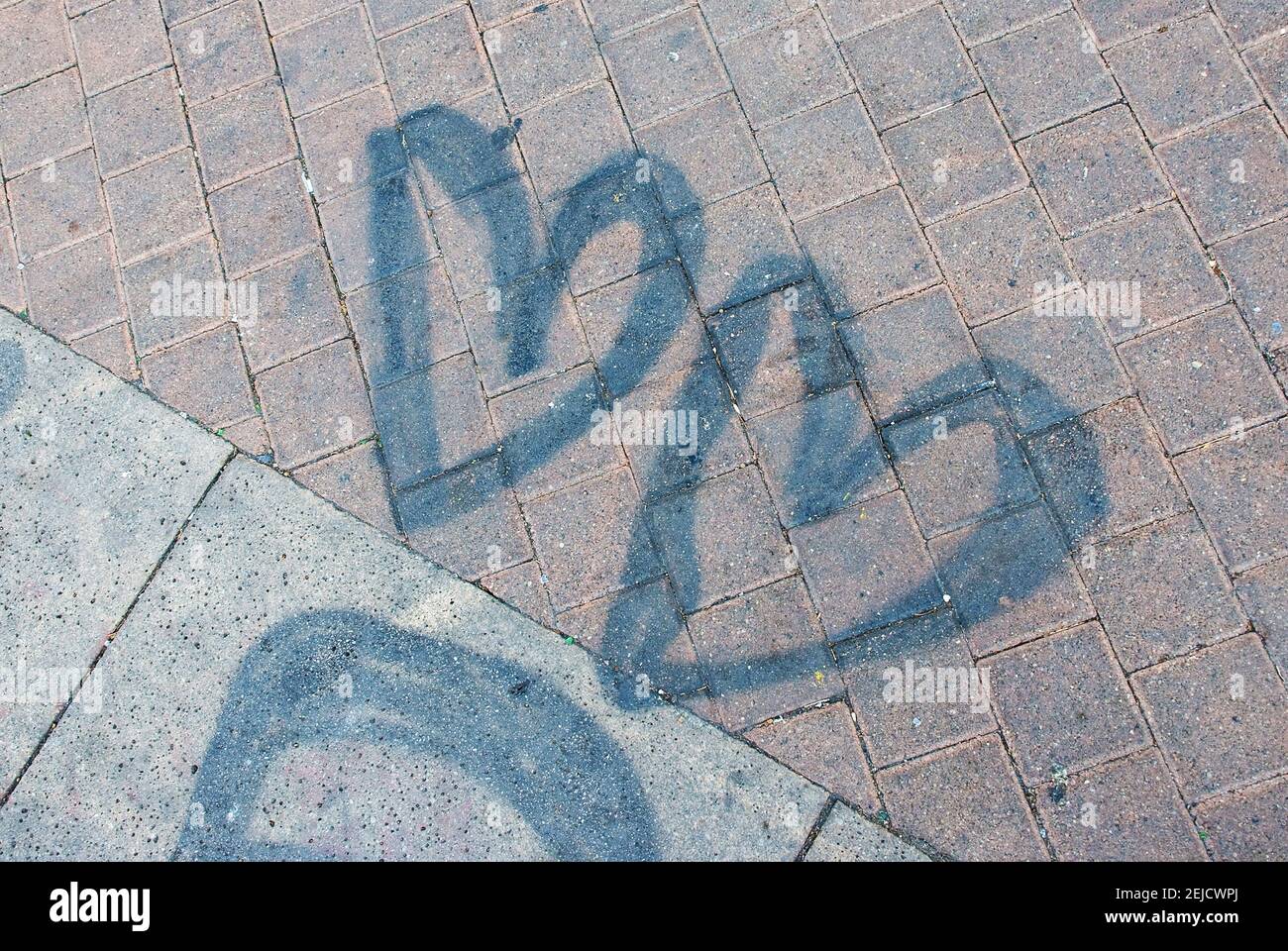 Painted on concrete asphalt hi-res stock photography and images - Alamy
