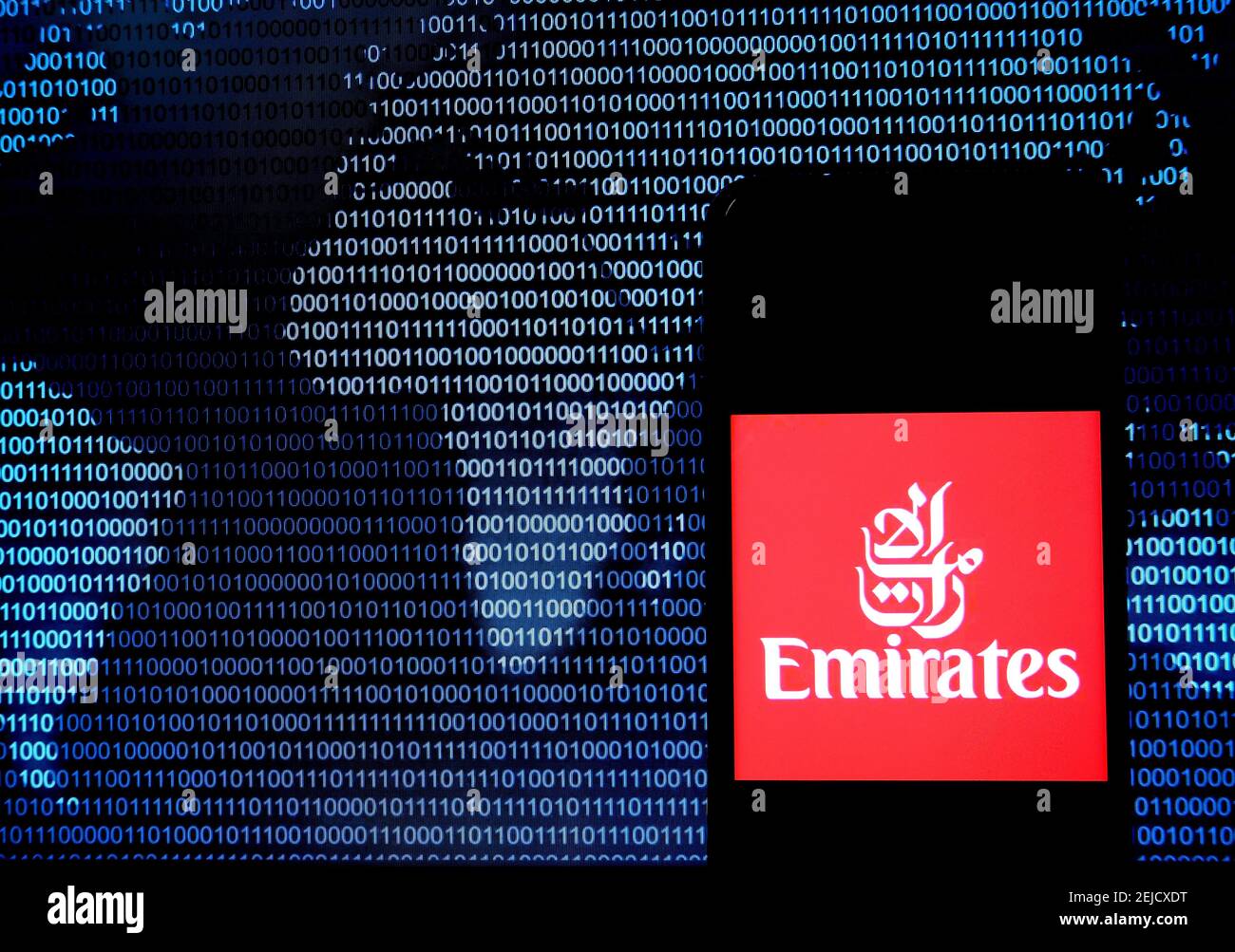 In this photo illustration a Popular International Airlines Emirates ...