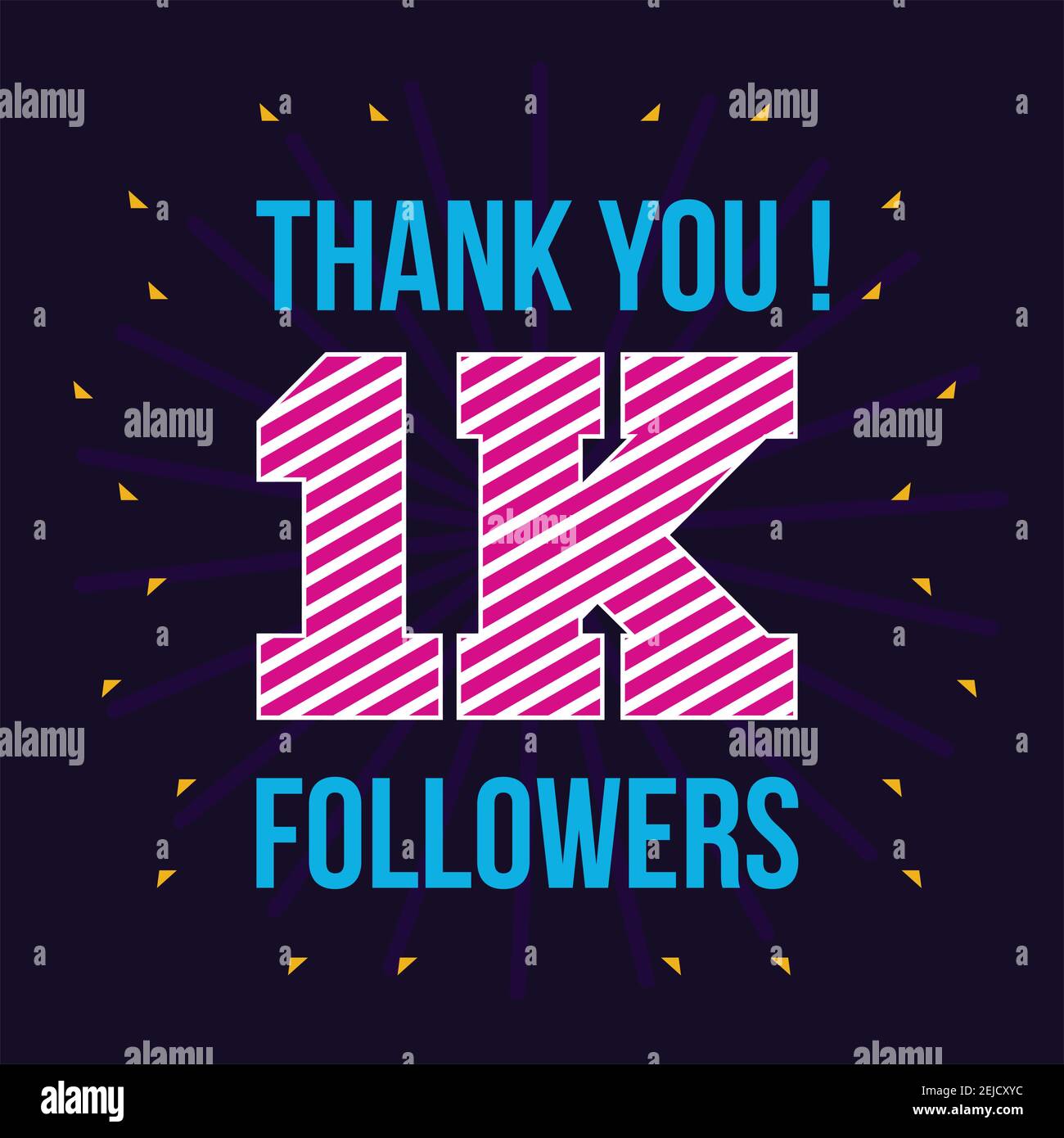 Greeting social card thank you followers. Congratulations follower ...