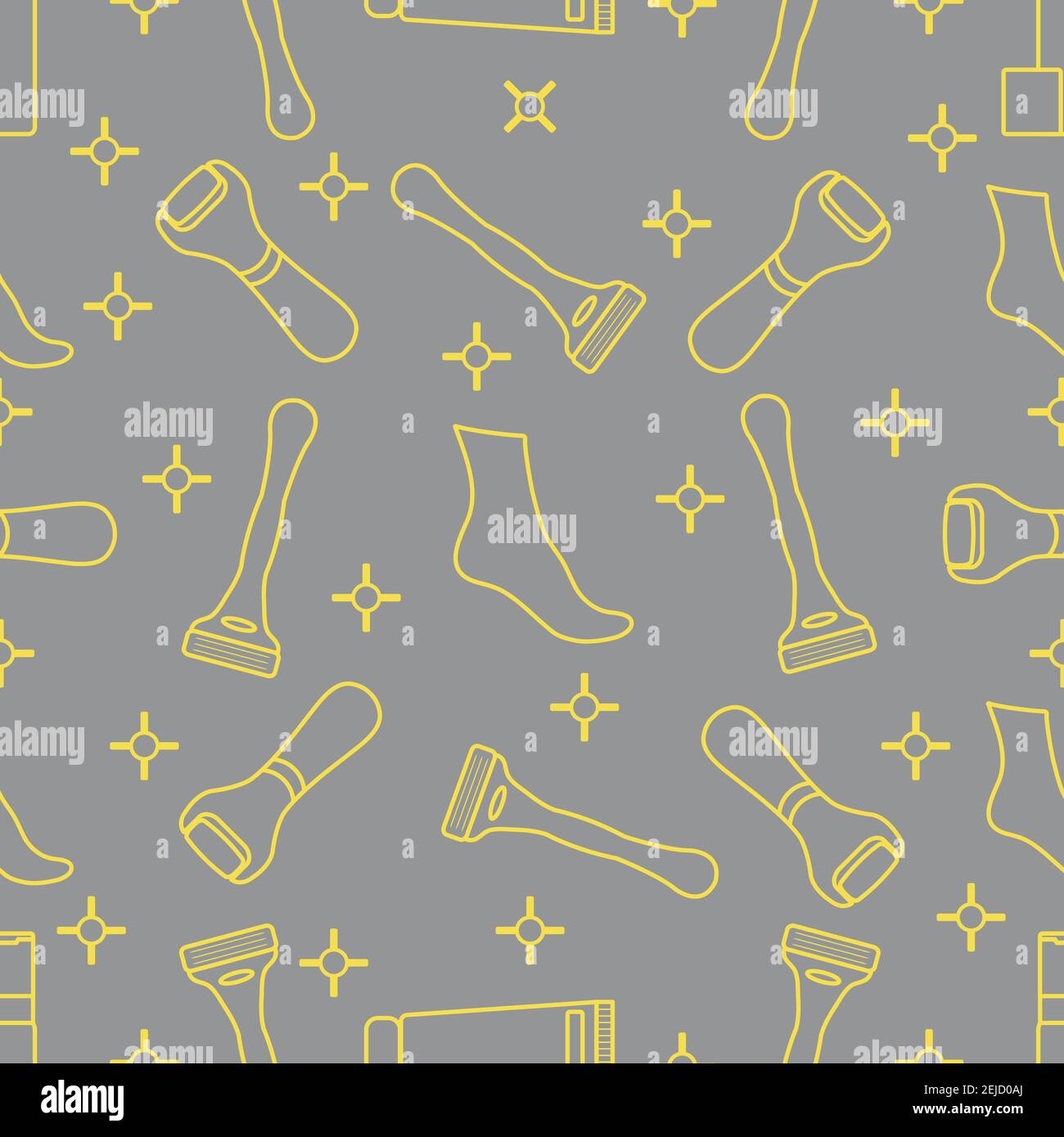 Vector seamless pattern Leg, shaver, shaving foam, cream, file for ...