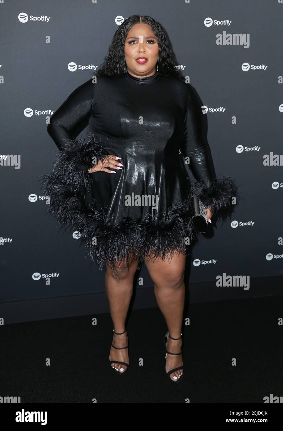 Lizzo walking the red carpet at the Spotify Hosts "Best New Artist ...