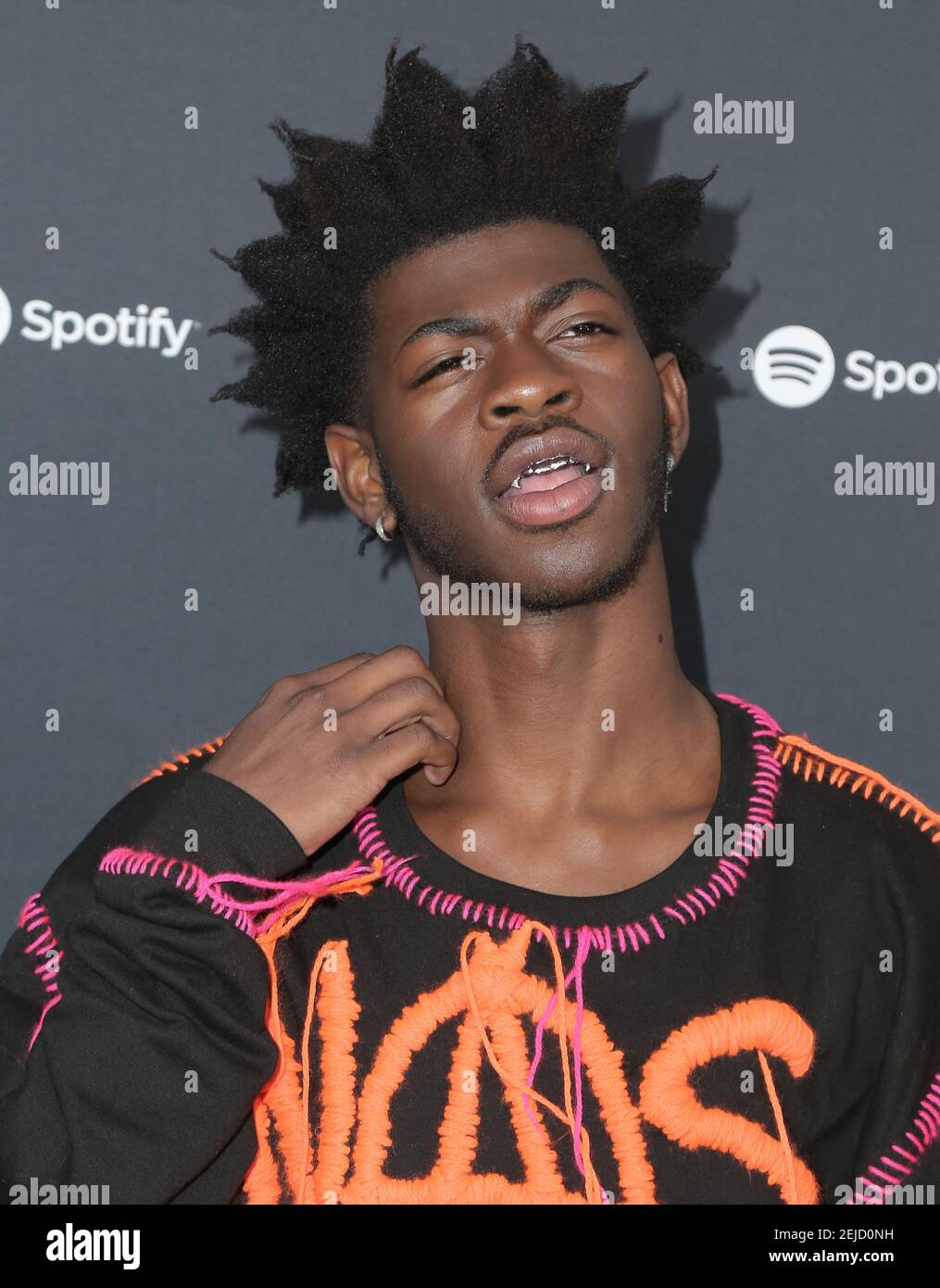Lil Nas X walking the red carpet at the Spotify Hosts "Best New Artist ...