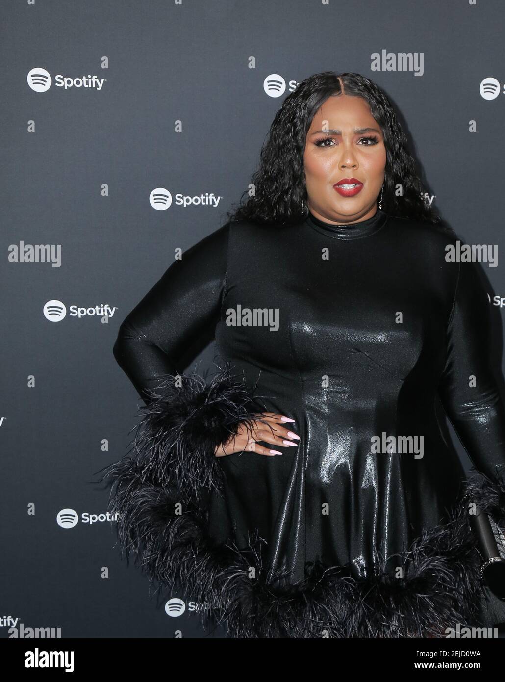 Lizzo walking the red carpet at the Spotify Hosts "Best New Artist ...