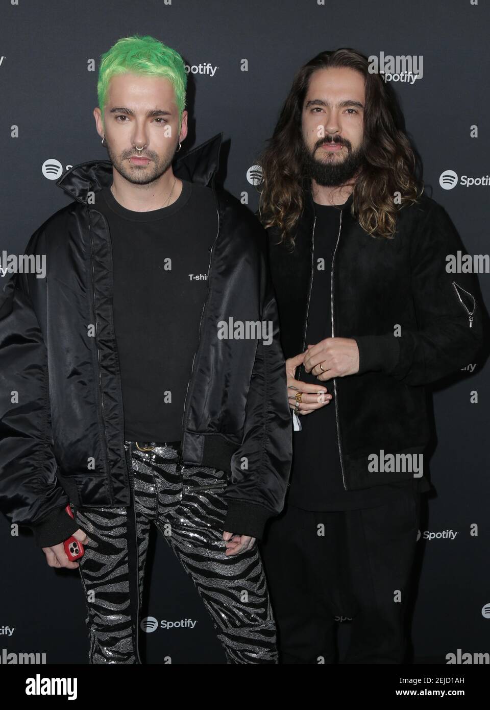 Bill Kaulitz, Tom Kaulitz walking the red carpet at the Spotify Hosts ...