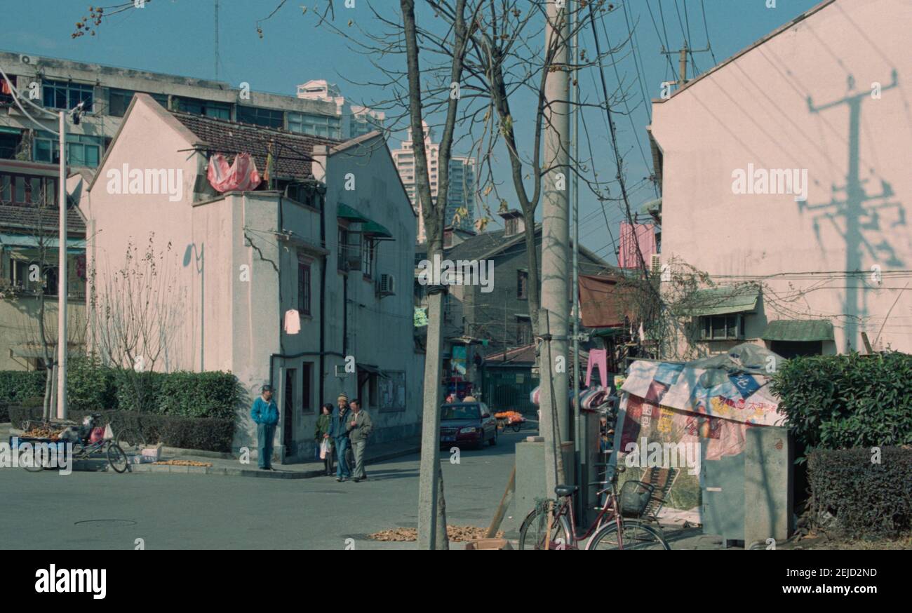 old houses and apartment buildings in shanghai, china, 2005 Stock Photo ...