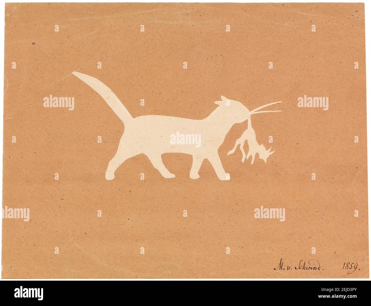 Cat ? little devil. Museum: PRIVATE COLLECTION. Author: Schwind, Moritz ...
