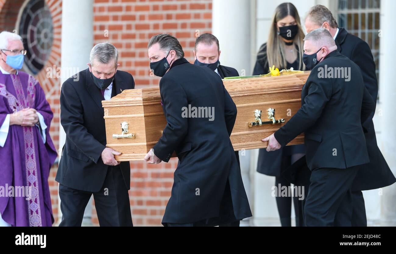 The coffin of Dr Emer Feely, the wife of Ireland's chief medical ...