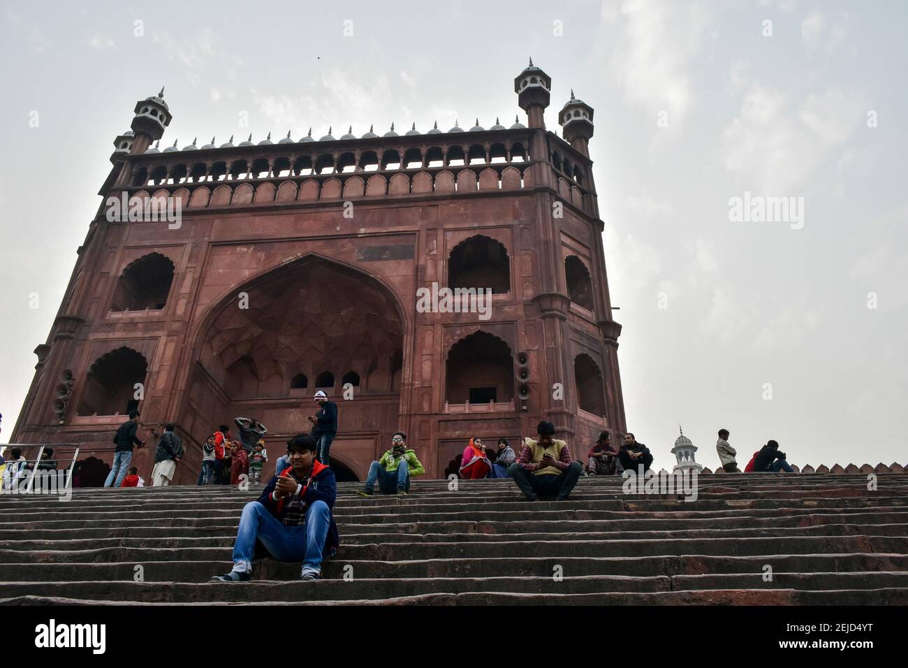 Indian Muslims at the Jama Masjid or Grand Mosque in Delhi. Jamia ...