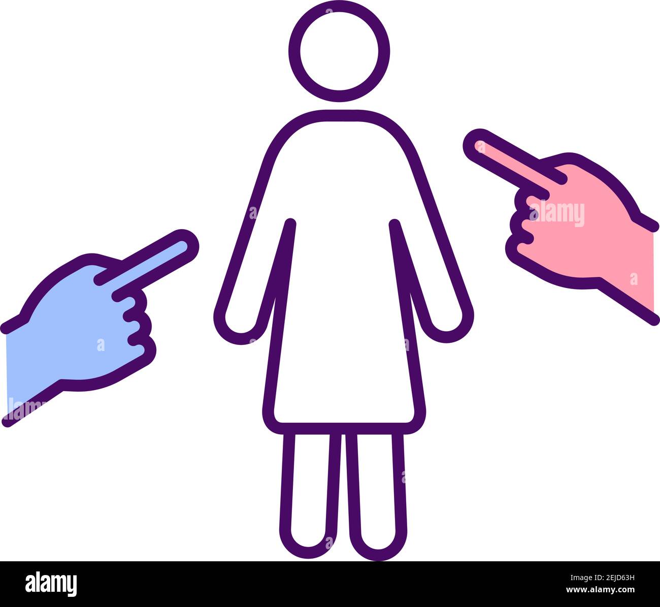 Women Discrimination Rgb Color Icon Stock Vector Image And Art Alamy