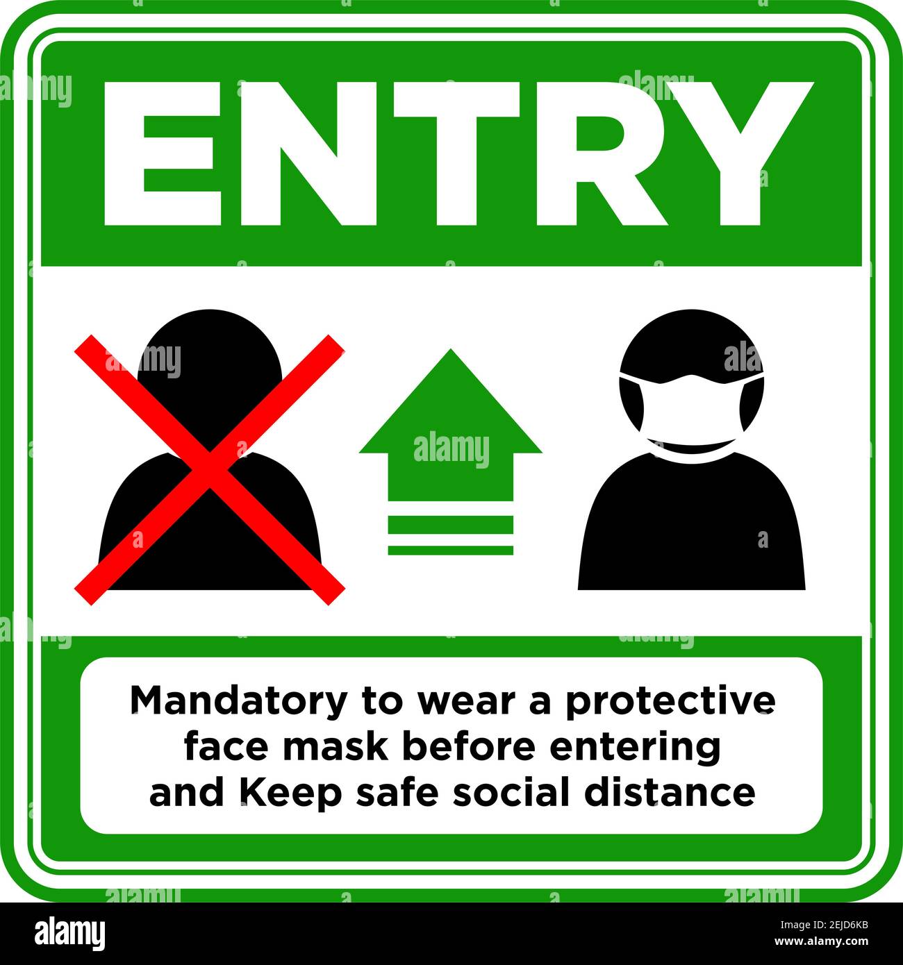 Door plate on door entrance for using face mask only. Face mask ...