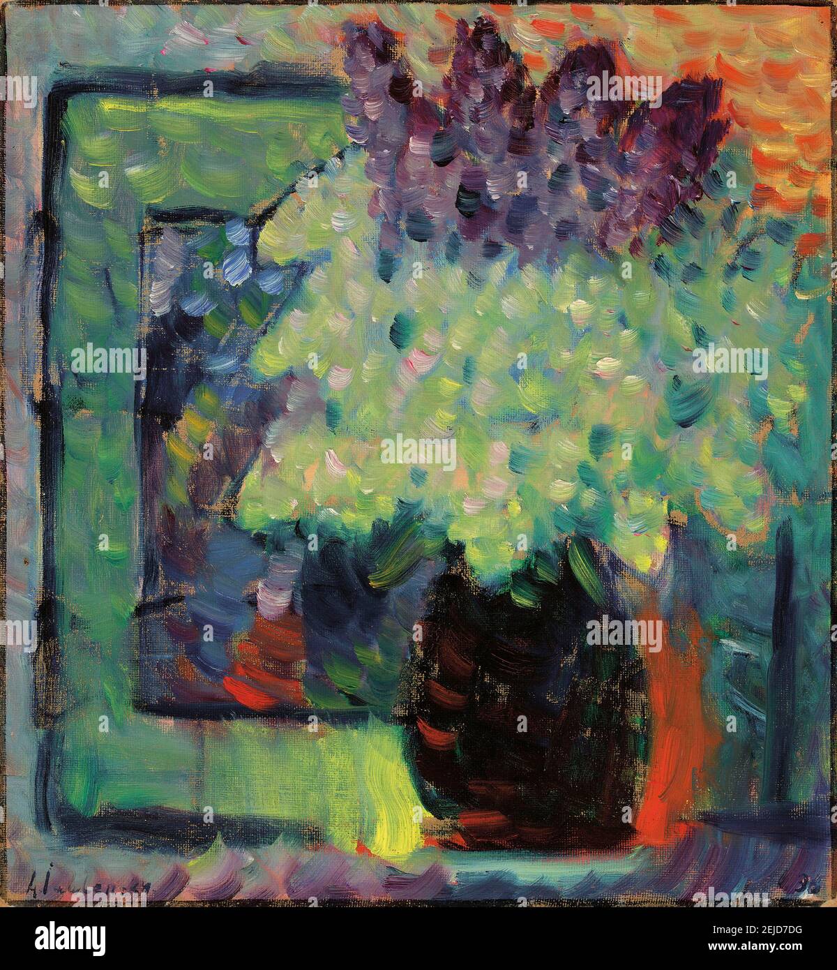 Large still life (Lilac bouquet in vase). Museum: PRIVATE COLLECTION ...