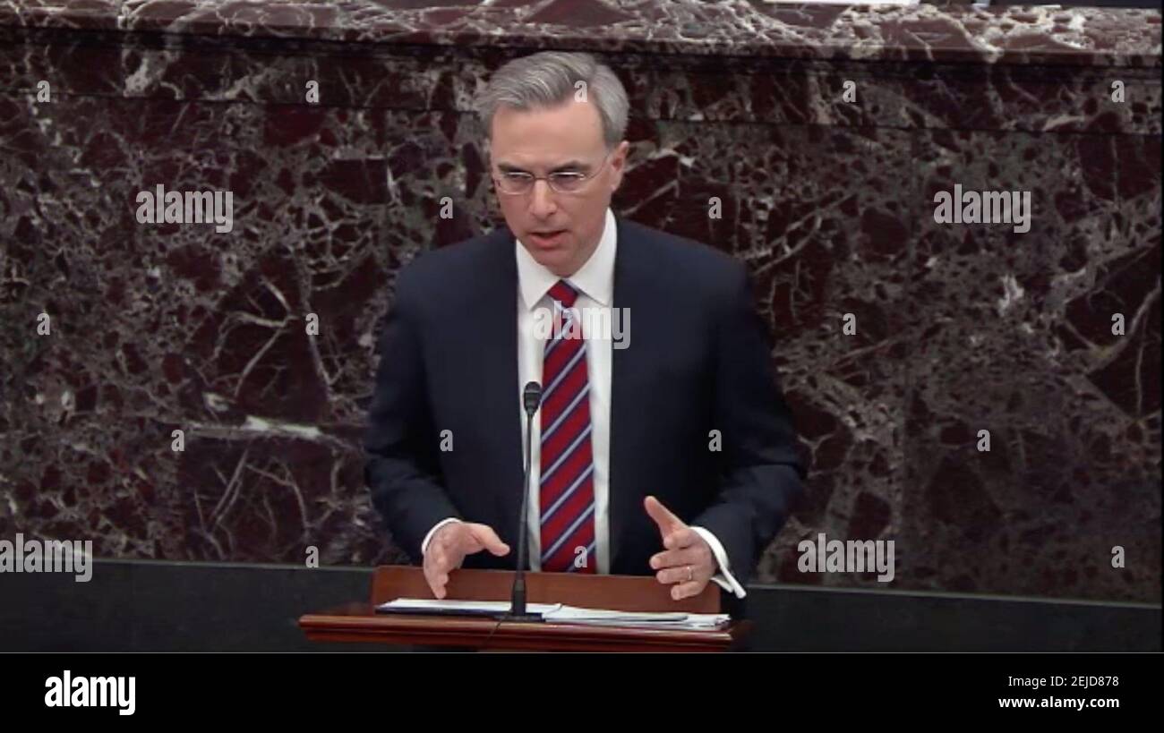 In this image from United States Senate television, White House Counsel ...