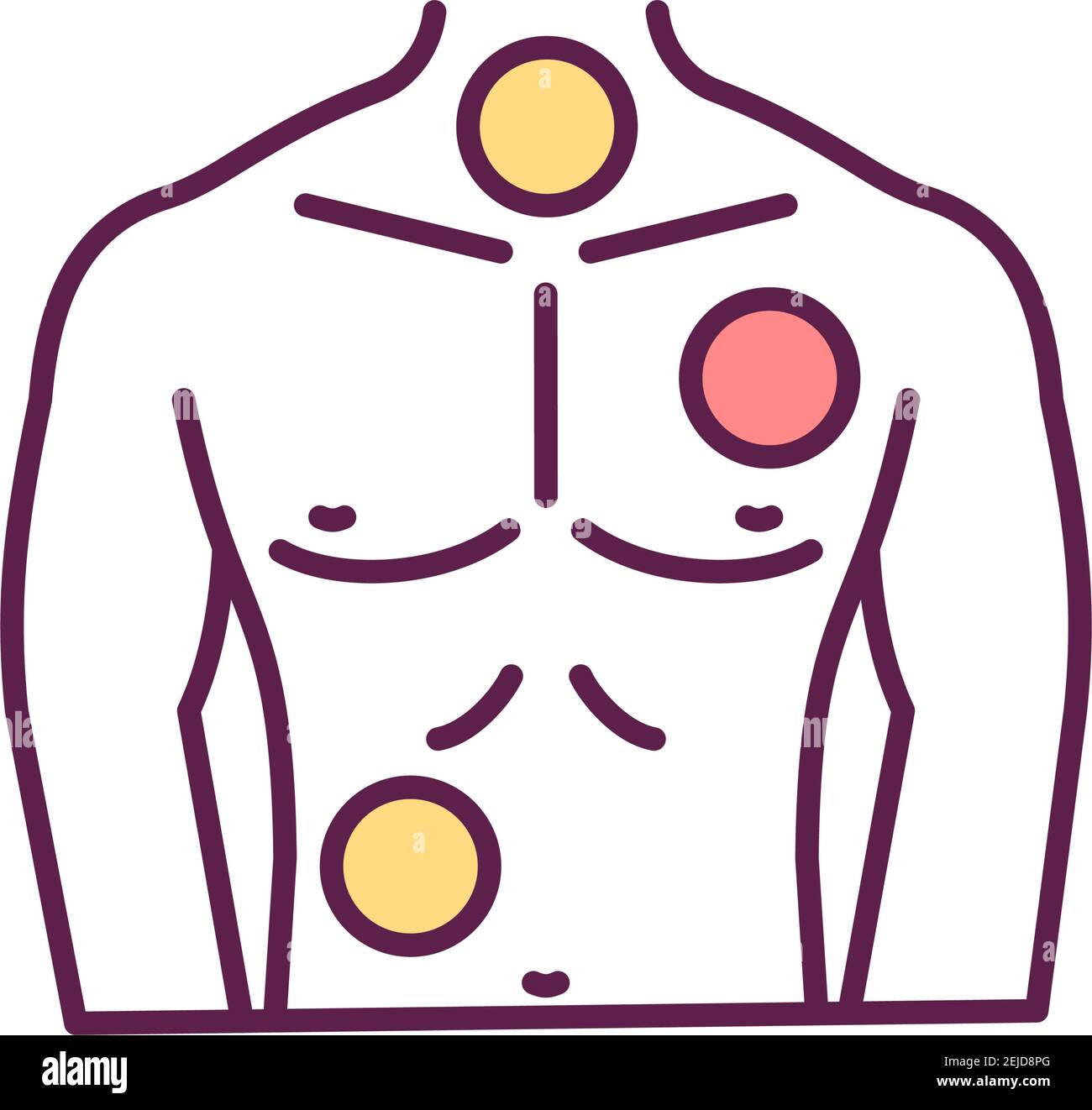 Cancer cells development in body RGB color icon Stock Vector Image ...