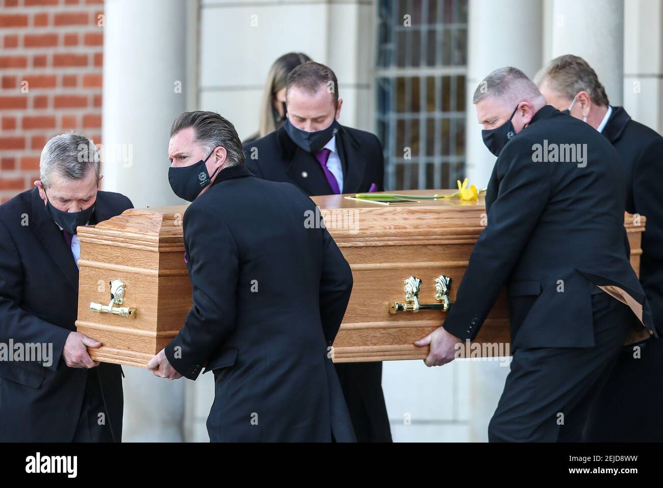 The coffin of Dr Emer Feely, the wife of Ireland's chief medical ...